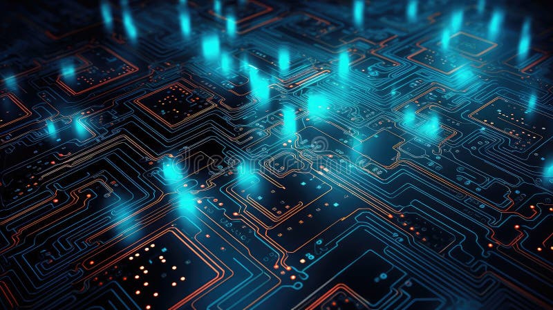 Computer Pixelated Techno Circuitry Stock Illustration - Illustration ...