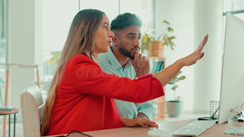 Computer, Planning and Teamwork with Business People in Office for ...