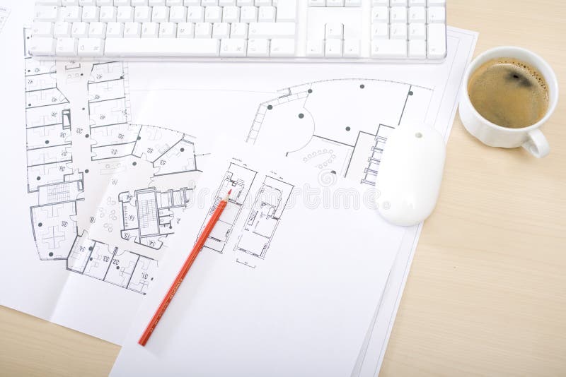 Computer With Plans Picture. Image: 4534046