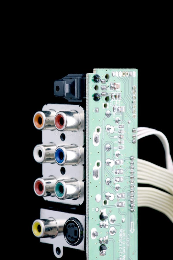 Computer Plate on Black Closeup Stock Photo - Image of semiconductor ...