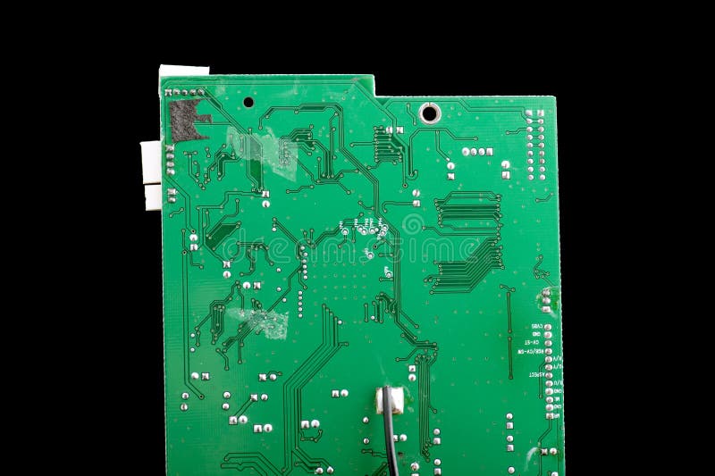 Computer Plate on Black Macro Stock Image - Image of component, circuit ...