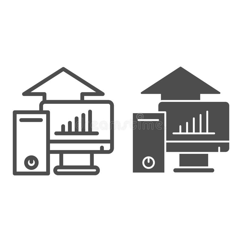Computer Platform Testing Line and Solid Icon. Test Hardware Components ...