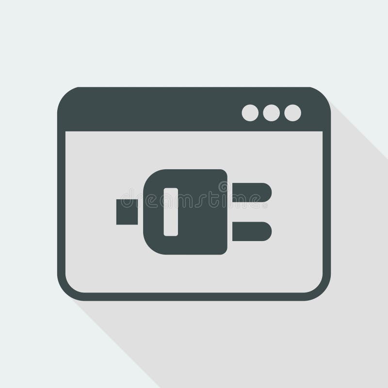 Computer Plug Connection - Vector Flat Icon Stock Vector - Illustration ...