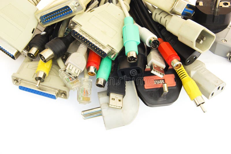 Computer Plugs. stock photo. Image of adapter, accessory - 46399792
