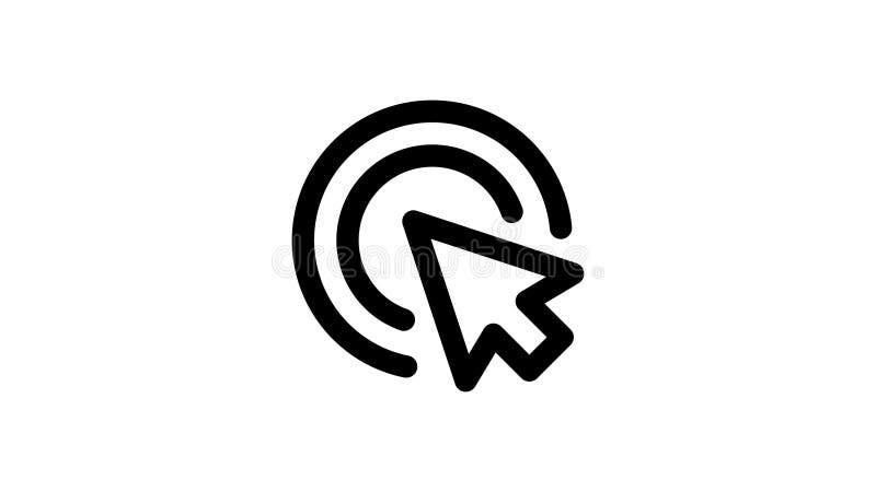 Computer Pointer Cursor or Mouse Arrow Click Line Icon Animation Motion Graphics 4k Video Motion ...