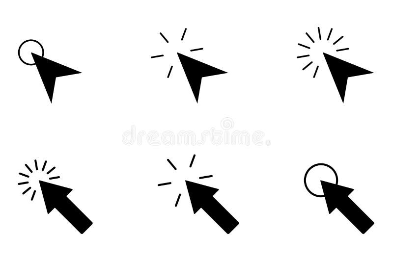 Computer Pointer Cursor Mouse Icon Set Stock Vector - Illustration of ...