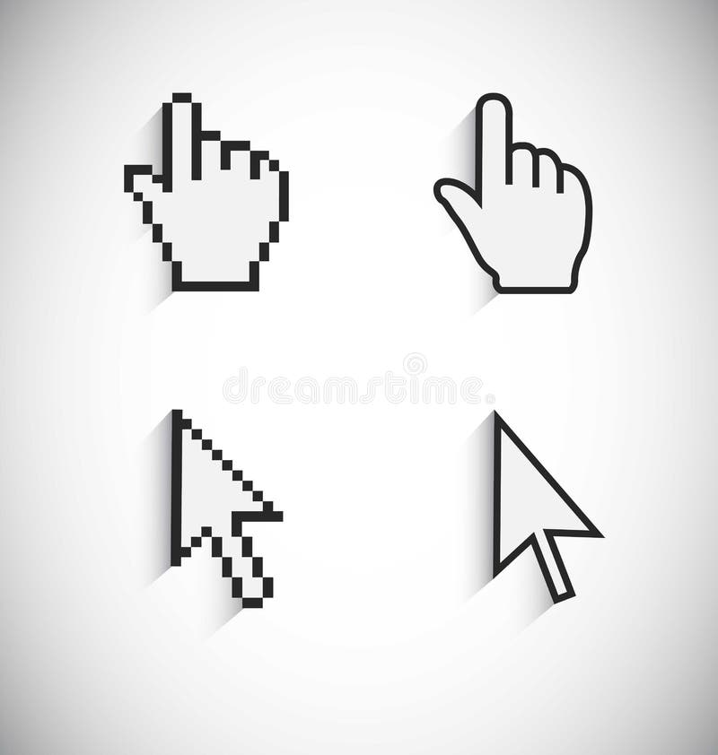 Hand Pixelated Mouse Pointers Stock Illustrations – 35 Hand Pixelated ...