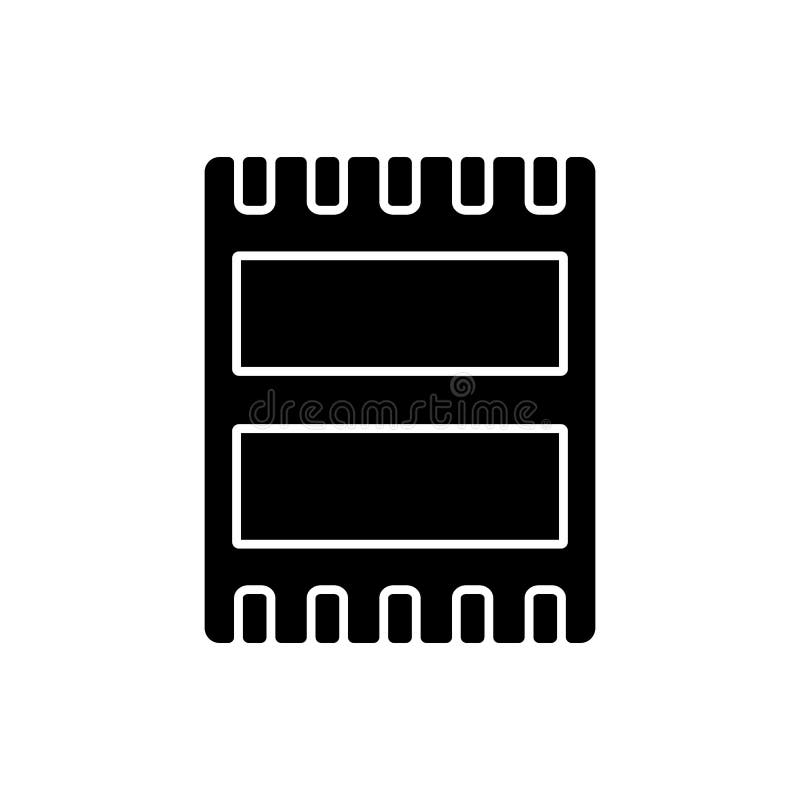Computer Port Black Glyph Icon Stock Vector - Illustration of system ...