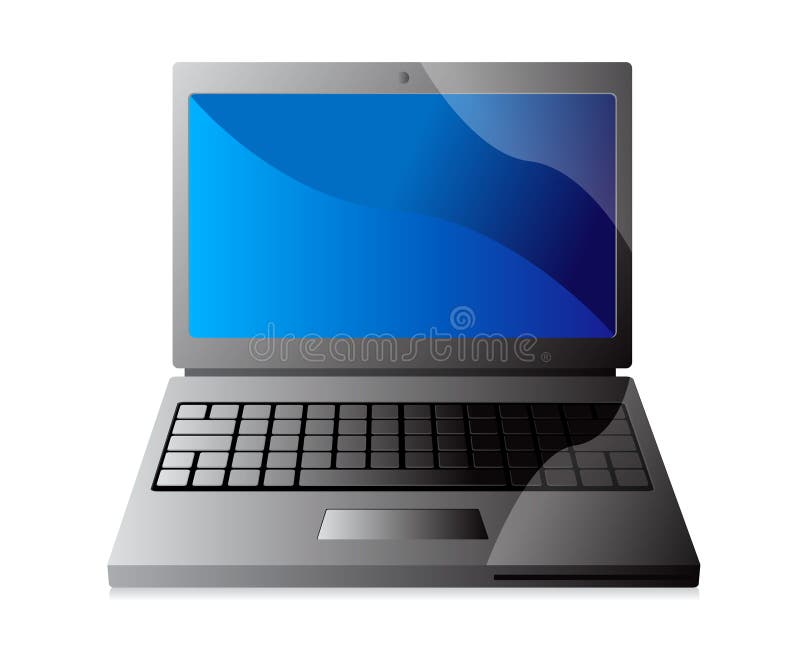 Computer portatile bianco illustrazione vettoriale. Illustrazione di ...