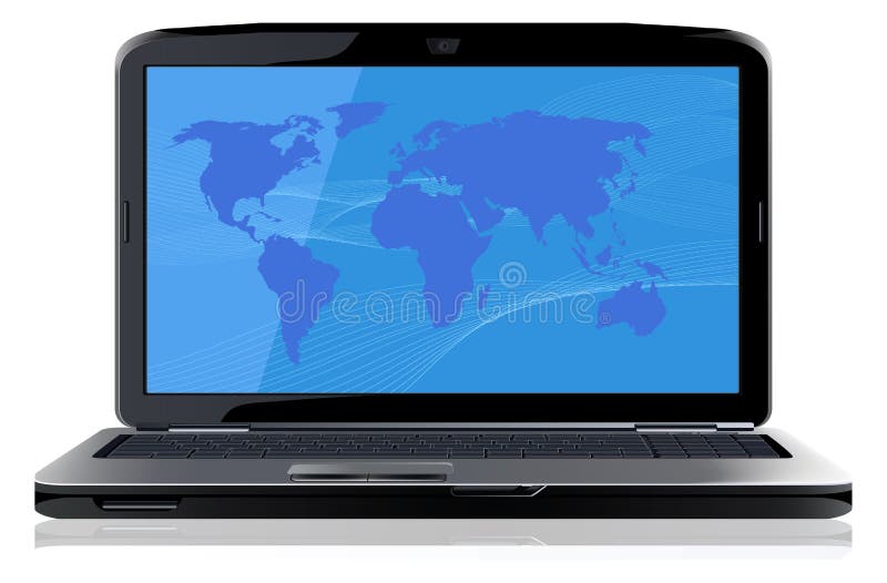 Computer portatile aperto. illustrazione vettoriale. Illustrazione di ...