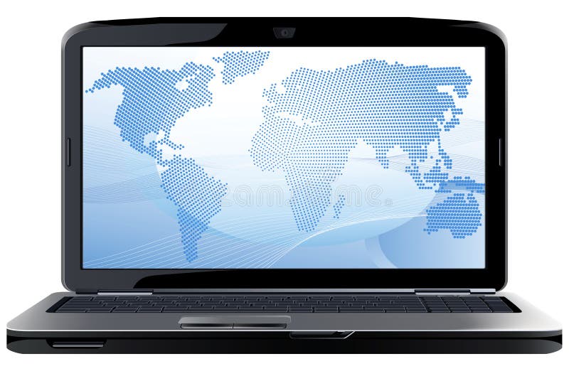 Computer portatile aperto. illustrazione vettoriale. Illustrazione di ...