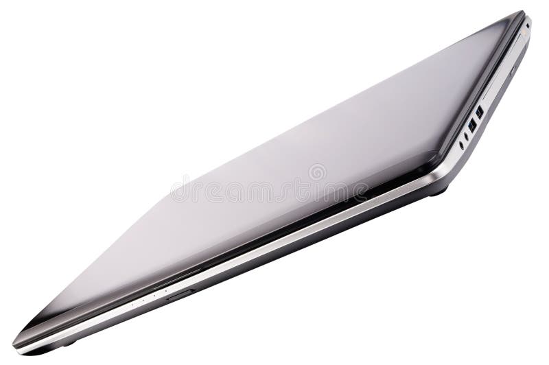 Computer Portatile Chiuso Isolato Su Bianco Immagine Stock - Immagine ...