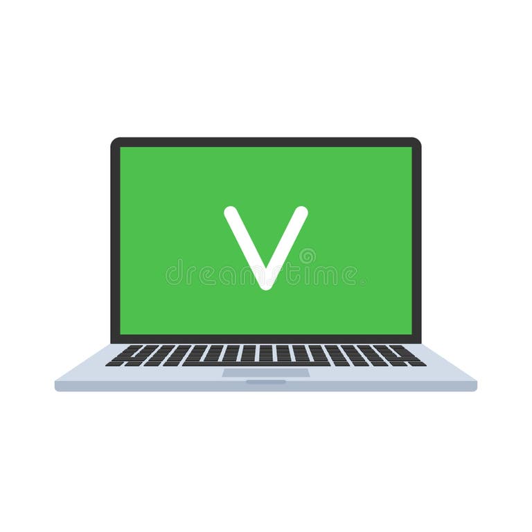 Computer Portatile Con Il Segno Di Spunta Illustrazione Vettoriale ...