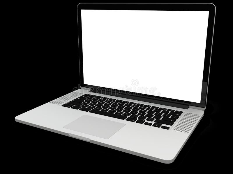 Computer Portatile Con Lo Schermo Bianco Illustrazione di Stock ...