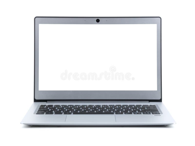 Computer Portatile Con Lo Schermo in Bianco Isolato Su Fondo Bianco ...