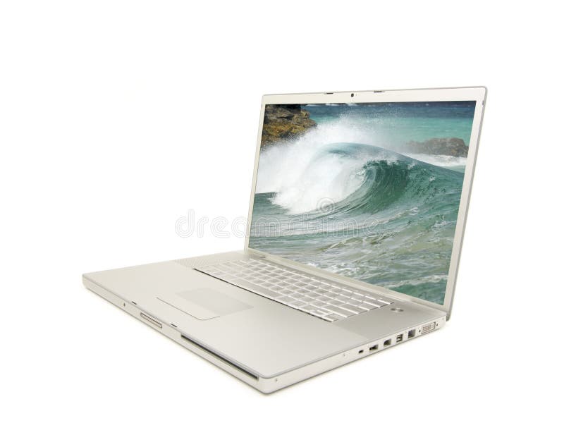 Computer Portatile Isolato Su Bianco Fotografia Stock - Immagine di ...