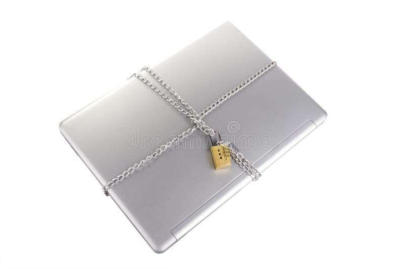 Computer portatile Locked fotografia stock. Immagine di catena - 6379968