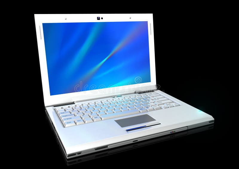 Laptop moderno bianco immagine stock. Immagine di taccuino - 21060109