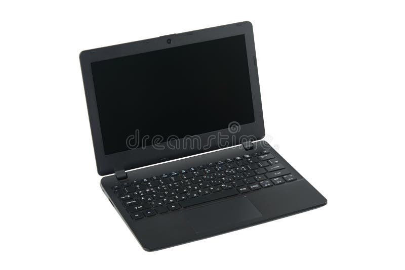 Computer Portatile Nero Aperto Fotografia Stock - Immagine di taccuino ...
