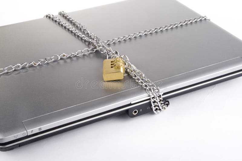 Computer Portatile Padlocked Immagine Stock - Immagine di sfondo ...