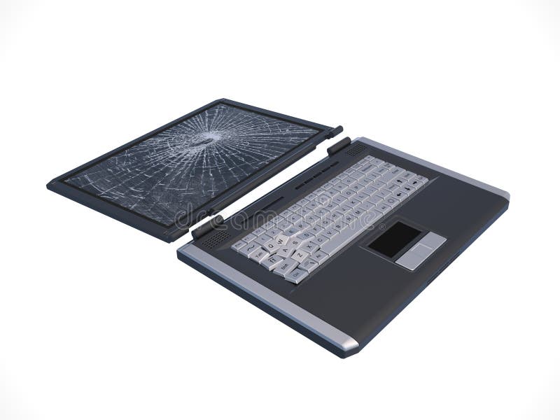 Laptop rotto immagine stock. Immagine di portatile, elettronica - 19228001