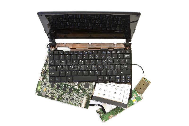 Computer Portatile Smontato Nelle Parti Fotografia Stock - Immagine di ...