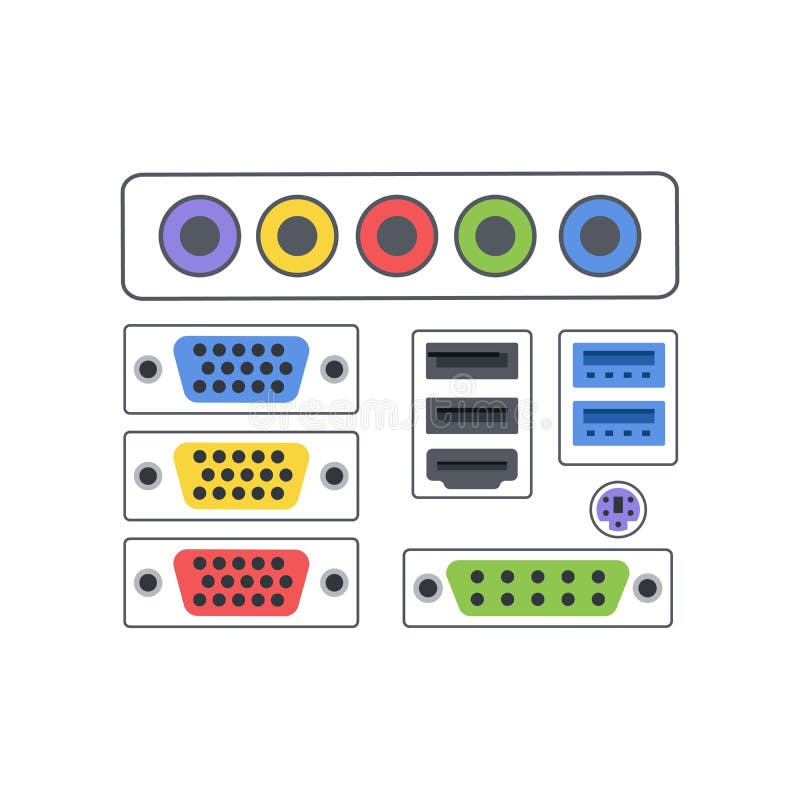 Computer ports type stock vector. Illustration of link - 29506489