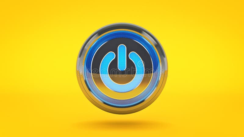 Computer Power Button. 3d Rendering Stock Illustration - Illustration ...