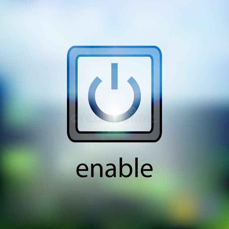 Computer Power Button Icon on the Blurred Stock Illustration ...