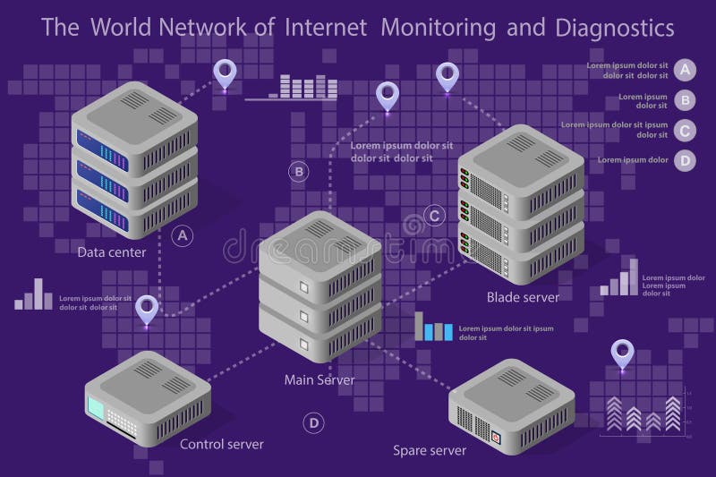 Power Hub Server Room Interior in a High-Tech Datacenter. Created with ...