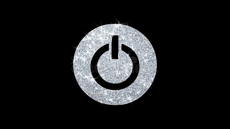 Computer Power Start Button Icon Shining Glitter Loop Blinking ...