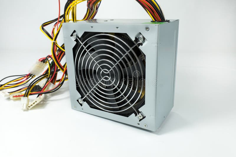 Computer Power Supply Box with a Cables Stock Image - Image of voltage ...