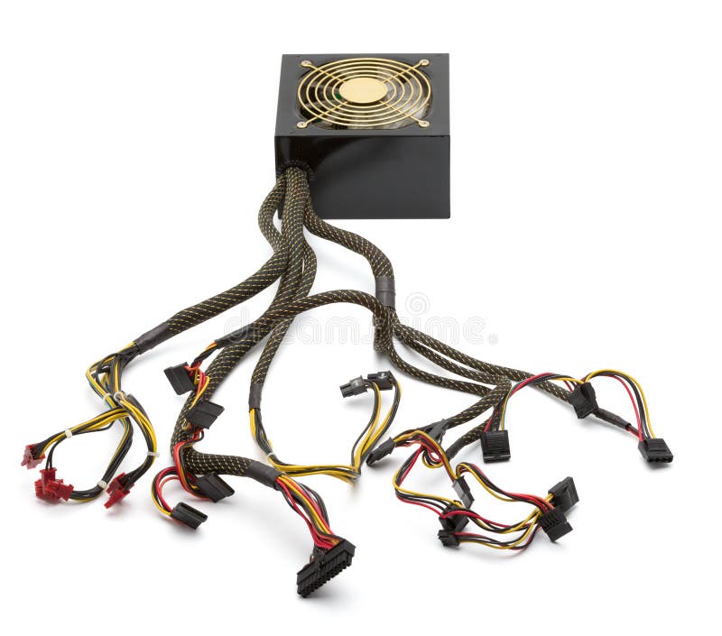 Computer Power Supply with Cables Stock Image - Image of wires ...