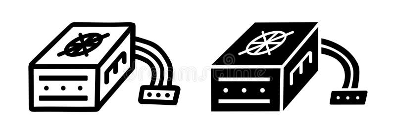 Computer Power Supply Cartoon Doodle, Vector. Stock Vector ...