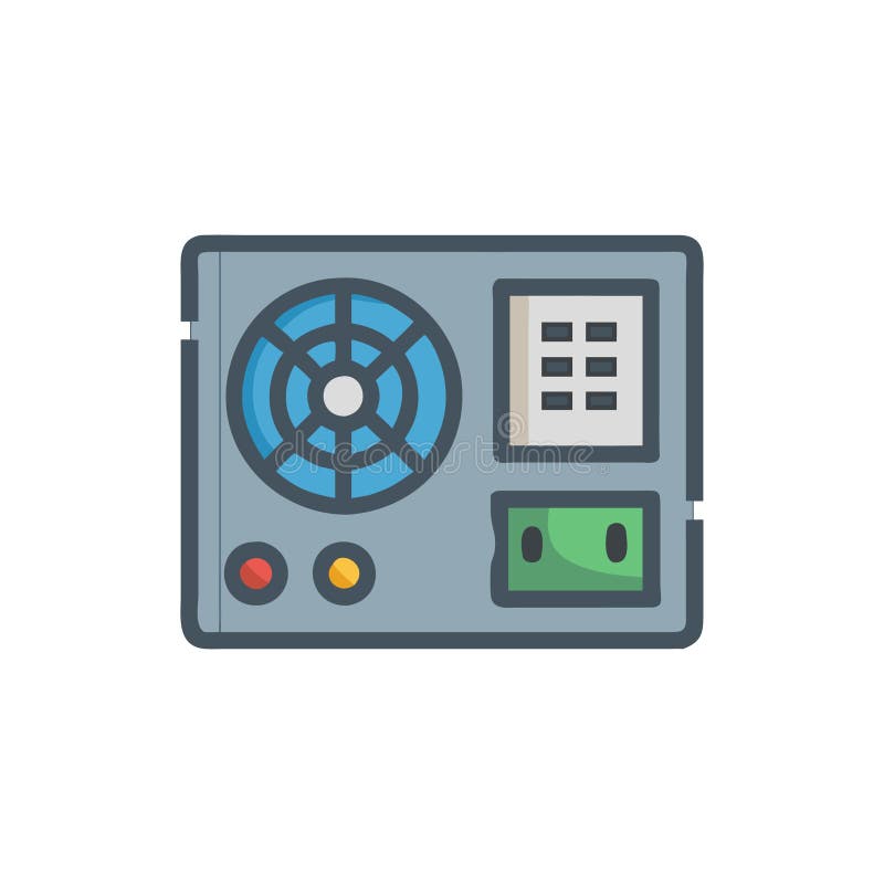 Computer Power Supply Icon for Energy Stock Illustration - Illustration ...
