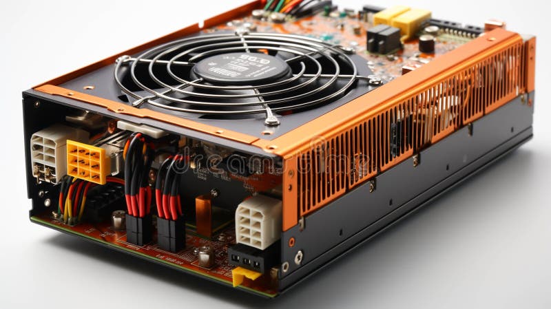 Computer Power Supply Isolated on White Stock Image - Image of ...