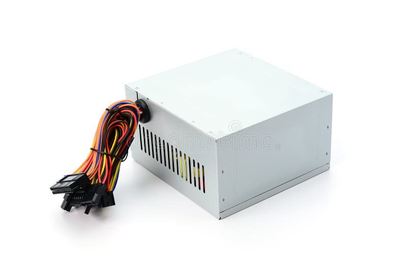 Computer Power Supply Isolated on White Background Stock Image - Image ...