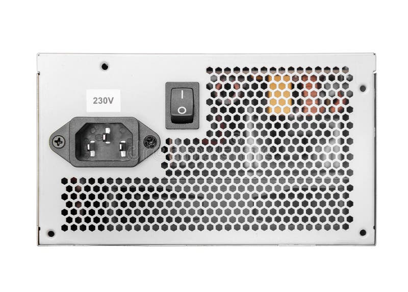 Computer Power Supply on White Background. Stock Image - Image of unit ...