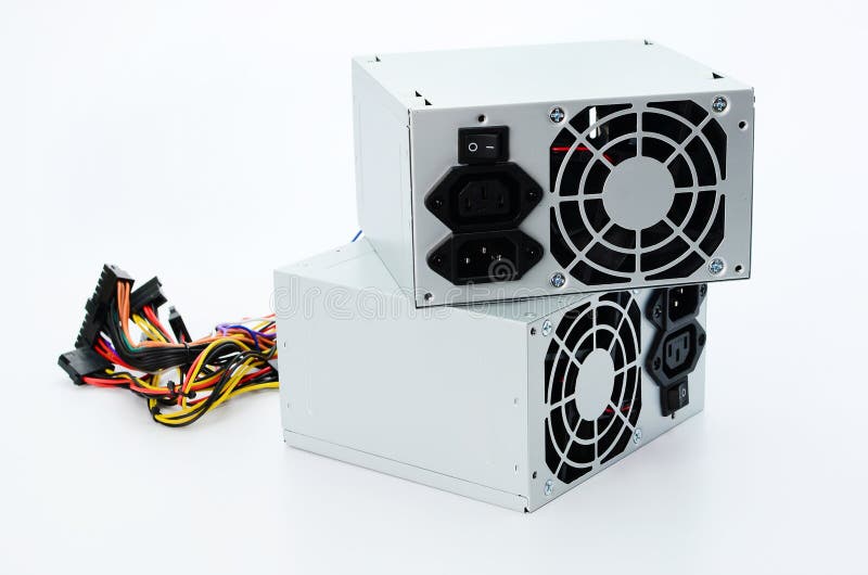 Computer Power Supply Isolated On White Background Stock Photo - Image ...