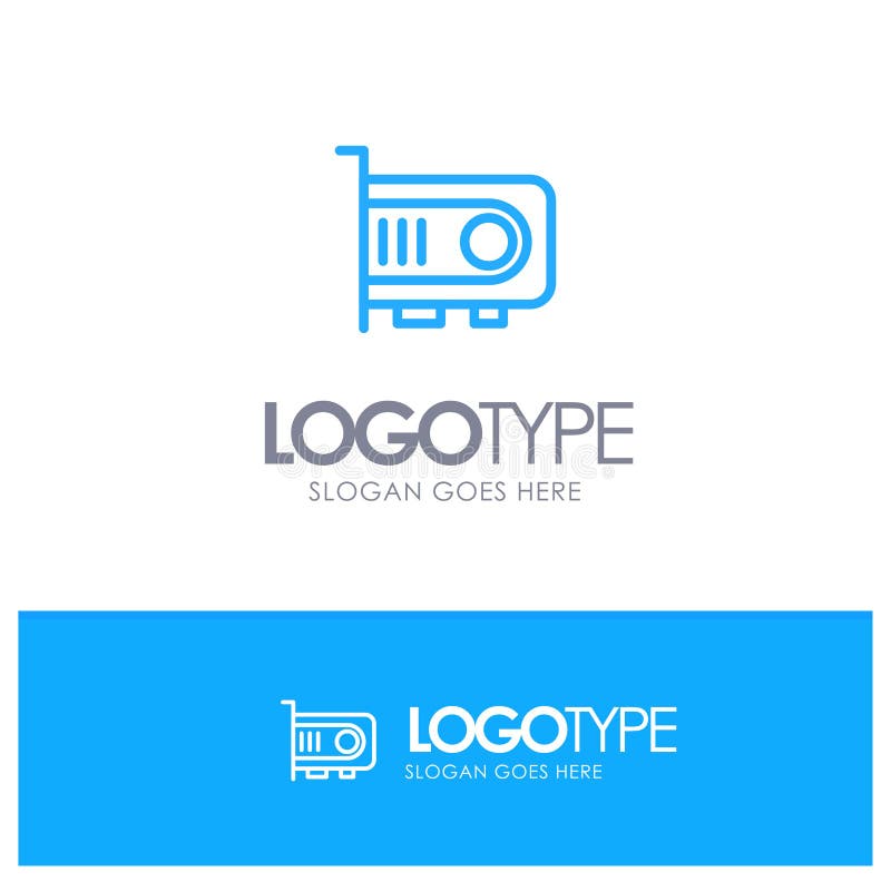 Computer, Power, Technology, Computer Blue OutLine Logo with Place for ...