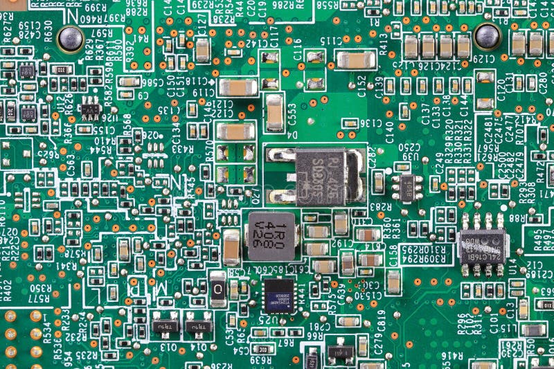 Computer Printed Circuit Board with Electronic Components. Circuit ... Computer Printed Circuit Board with Electronic Components. Circuit ...