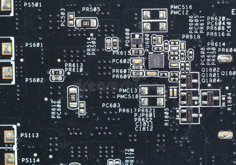 Computer Printed Circuit Board with Electronic Components after Used ... Computer Printed Circuit Board with Electronic Components after Used ...