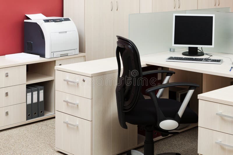 Computer and printer stock photo. Image of desk, equipment - 23963534