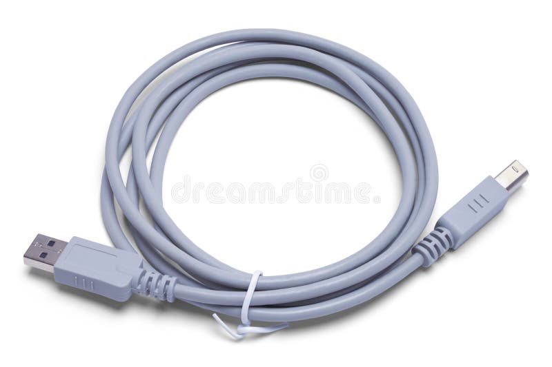Computer Printer Cable stock photo. Image of isolated - 185214276