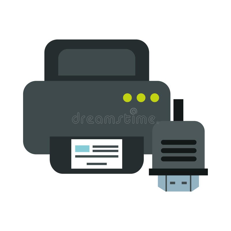 Computer Printer Hardware with Hdmi Cable Stock Vector - Illustration ...