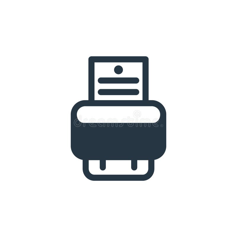 Computer Printer Icon Vector from Printer and Fax Concept. Thin Line ...