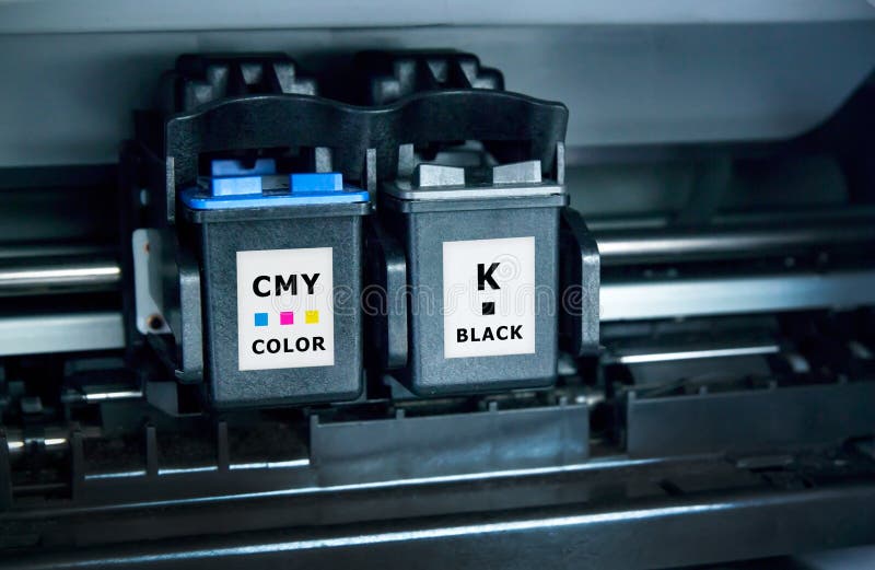 Computer Printer Ink Cartridges Stock Photo - Image of cyan, color ...