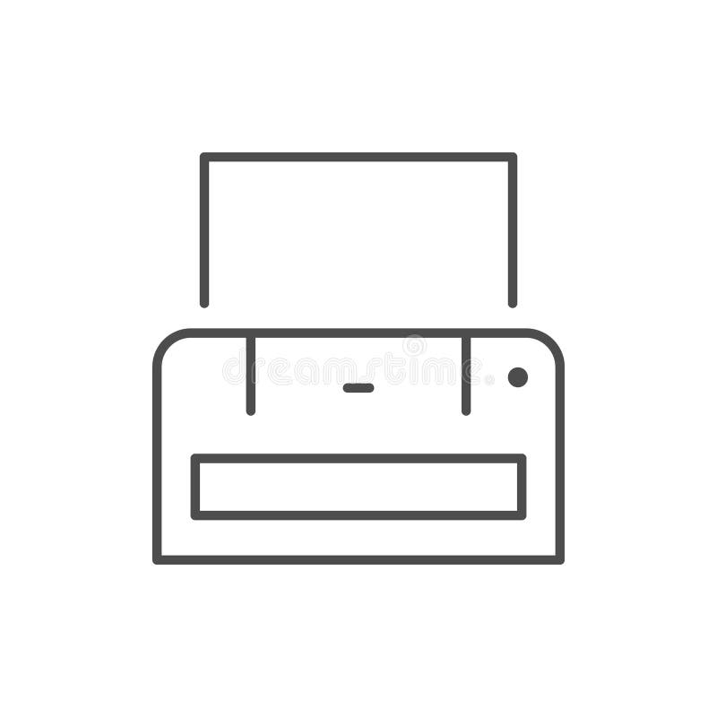 Computer Printer Line Outline Icon Stock Vector - Illustration of ...