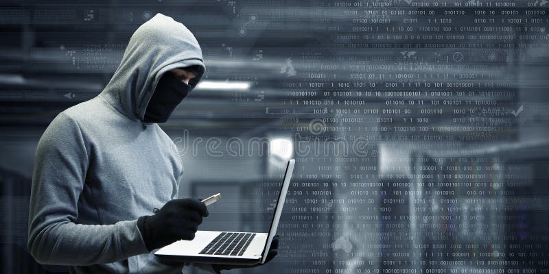 Computer Privacy Attack. Mixed Media Stock Image - Image of digital ...