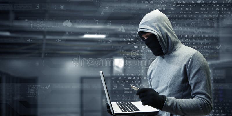 Computer Privacy Attack. Mixed Media Stock Photo - Image of student ...